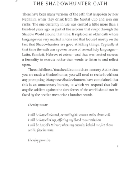 Sneak peek inside of ‘The Shadowhunter’s Codex’ — Shadowhunter names ...