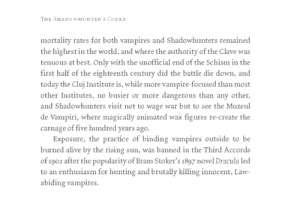 ‘The Shadowhunter’s Codex’ explains vampires – TMI Source